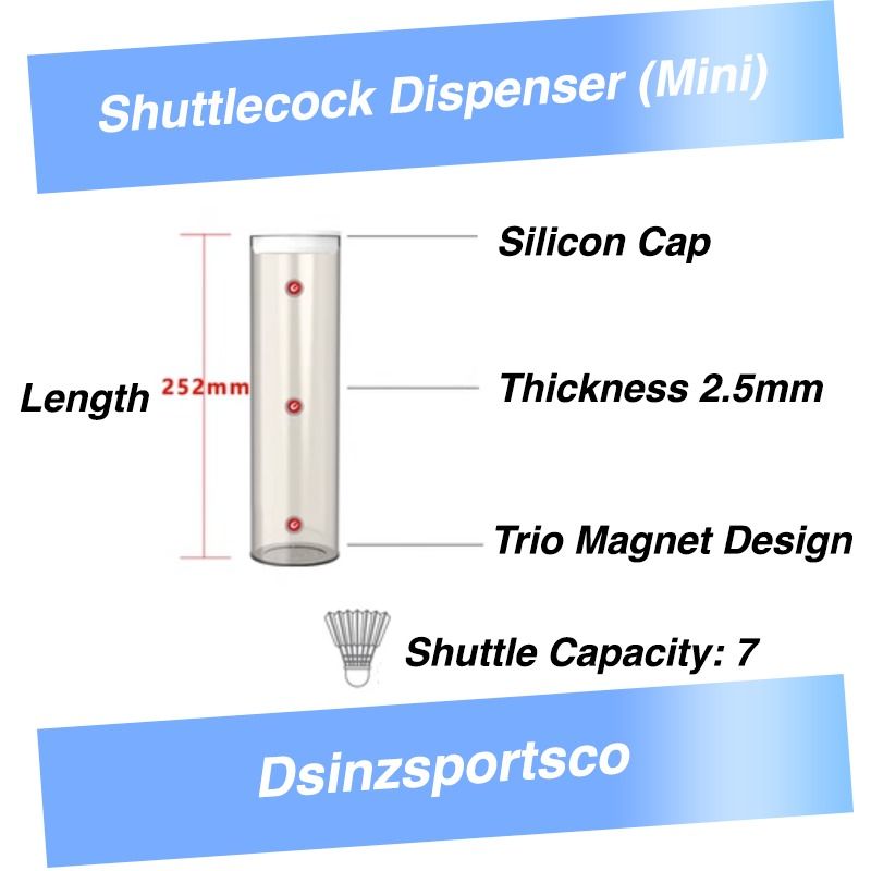 Shuttlecock Dispenser Mini with Magnet | Shuttlecocks Holder Tube with ...