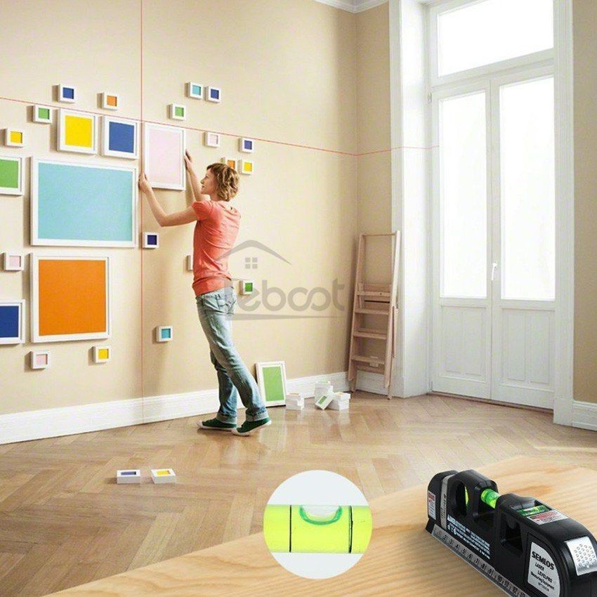 (SP93) Laser Level laser measure Line 8ft Laser Measurement Tape Ruler ...