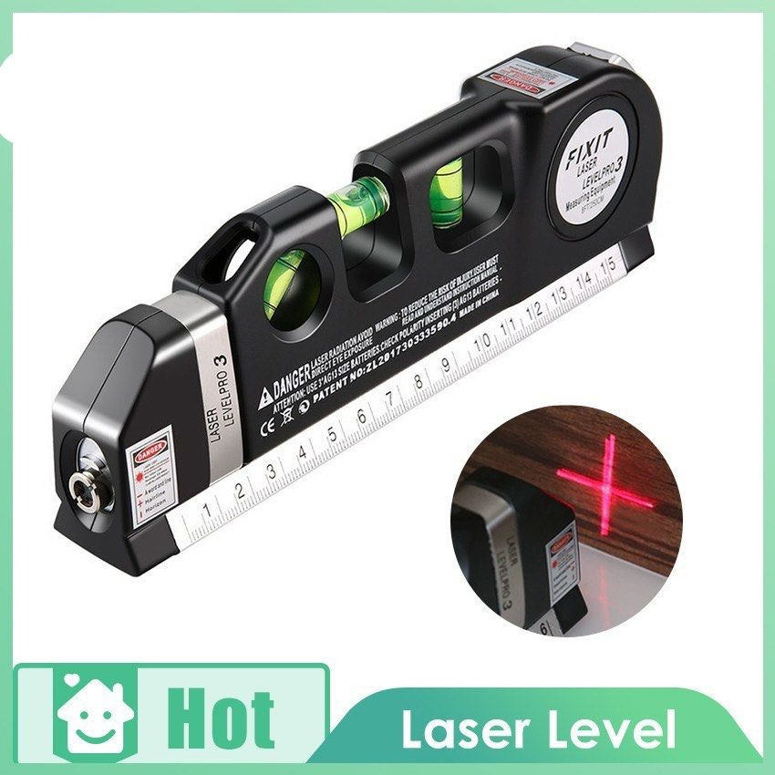 (SP93) Laser Level laser measure Line 8ft Laser Measurement Tape Ruler ...