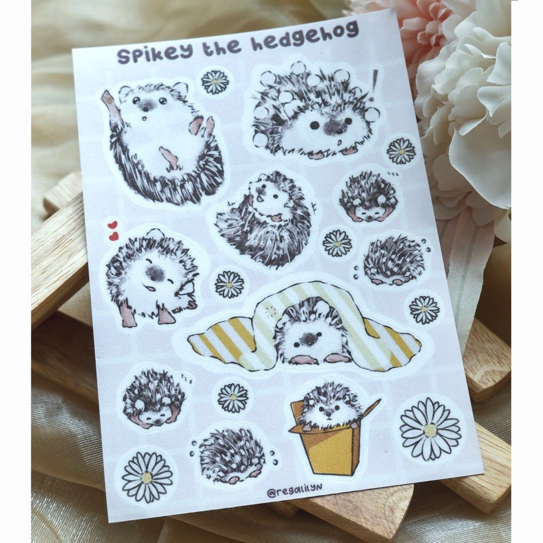 Spikey The Hedgehog Stickers, Hobbies & Toys, Stationery & Craft, Art ...