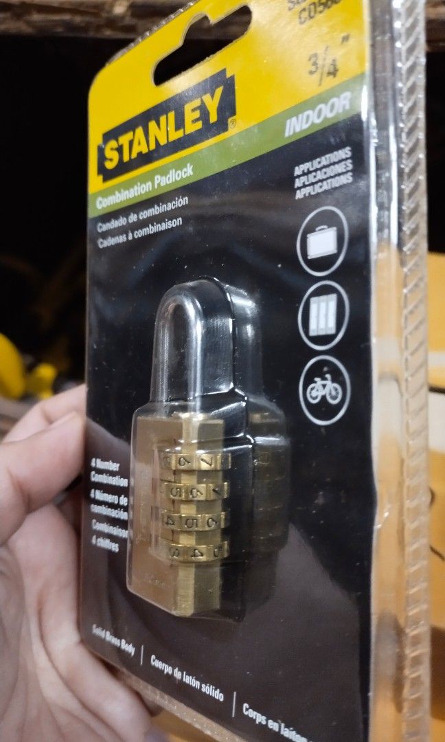 Stanley luggage lock combination resettable padlock 826-986 20mm 4 ...