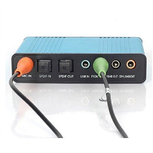 1Pcs Blue 6 channel 5.1 External Audio Music Sound Card Soundcard For ...