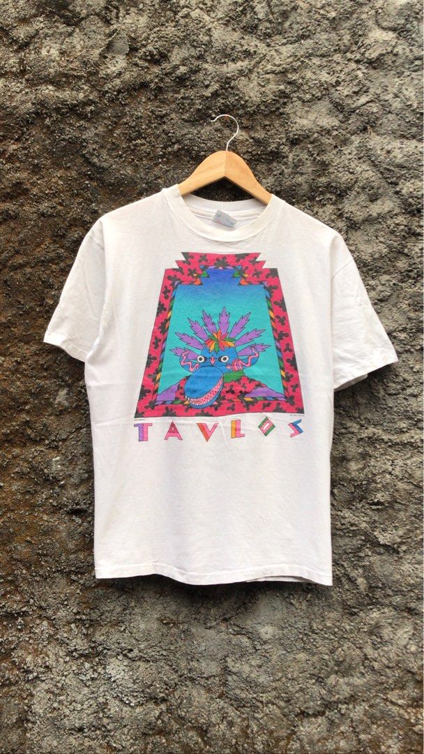 Tavlos 90’s Art on Hanes Beefy Tag, Fesyen Pria, Pakaian , Atasan di ...