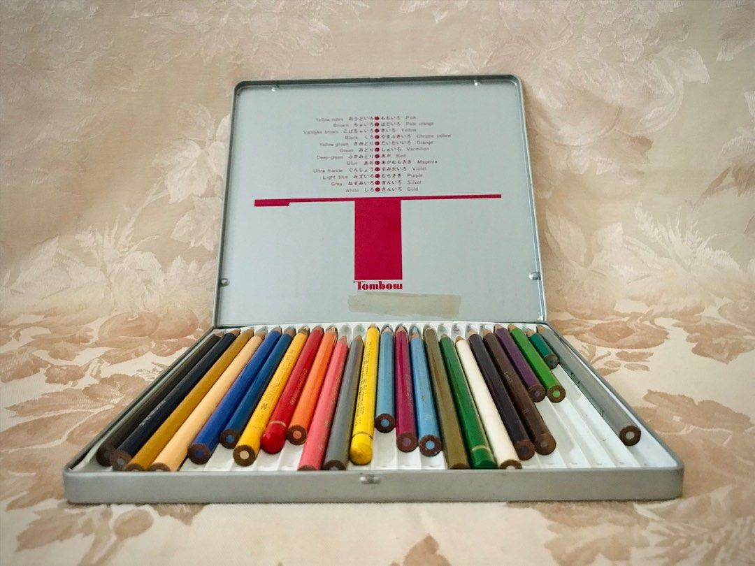 TOMBOW JAPAN NQ SERIES Colored Pencils Set Metal Case 24 pcs, Hobbies ...