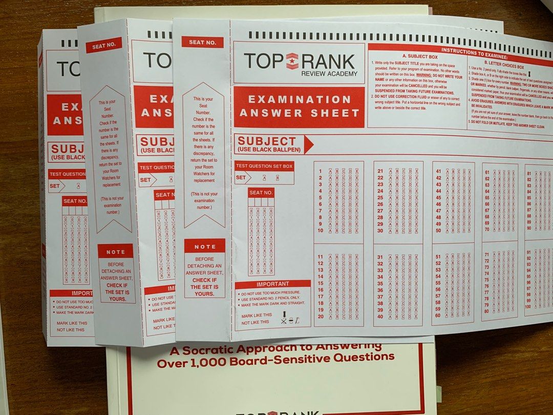 Toprank Battle Strategies & Study Plan w/ 3 scantron sheets on Carousell