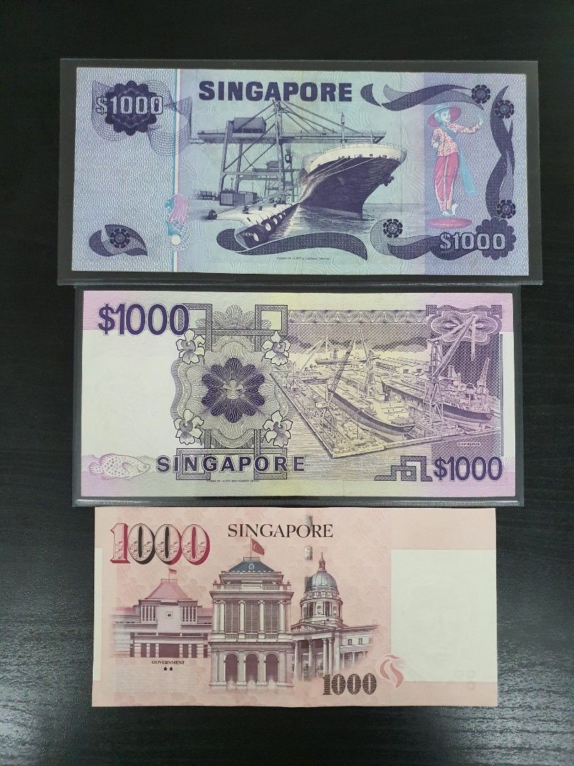 Trio 1k Singapore Bank note (Bird, Boat, President), Hobbies & Toys ...