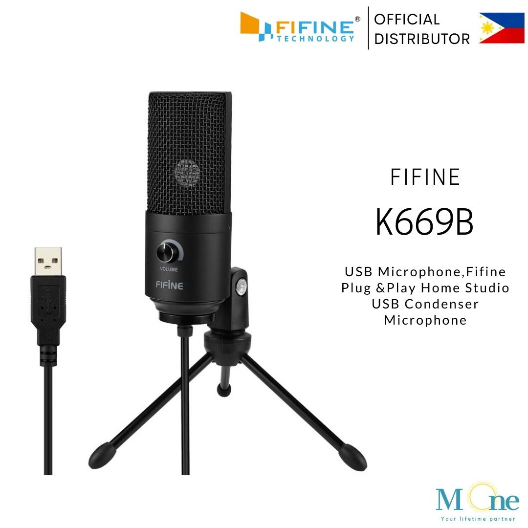 FIFINE K669 USB MICROPHONE METAL CONDENSER ( Black or Pink ) ( WITH 6 ...
