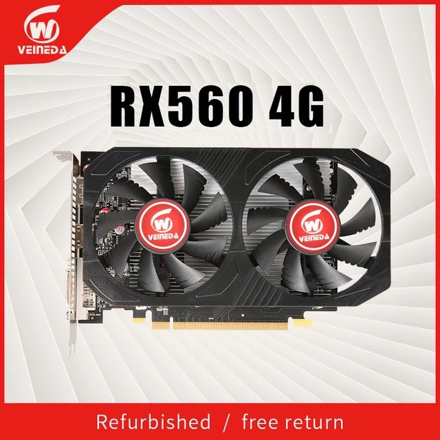 VEINEDA RX 560 4GB Graphics Cards GPU Rx 560 4GB 4G Screen Card Desktop ...