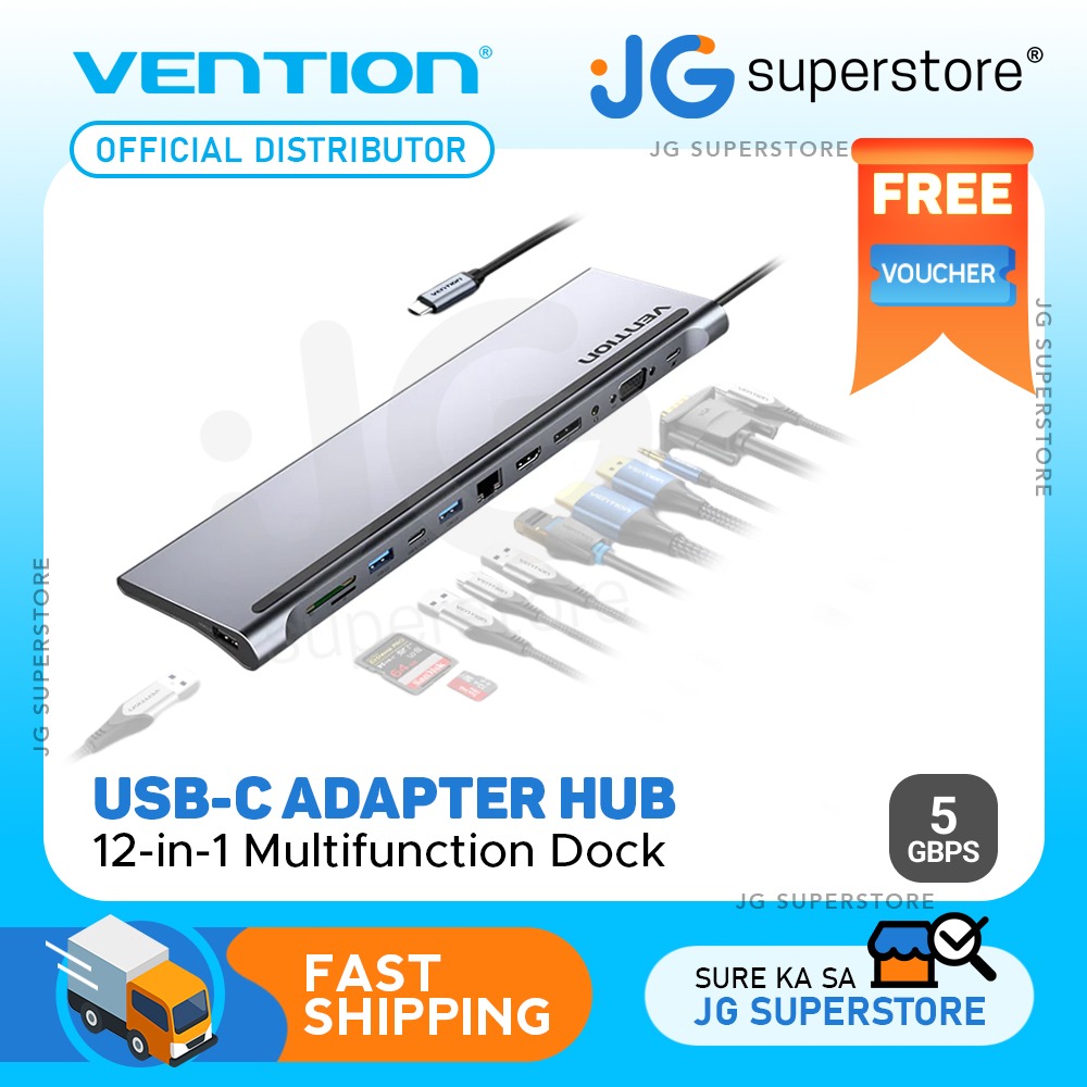 Vention 12-in-1 Multifunctional Docking Station USB-C Male to Female ...