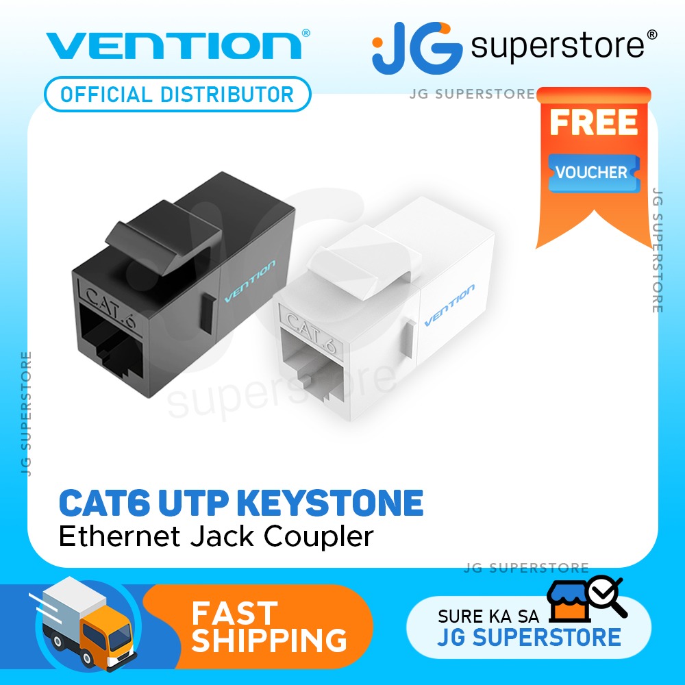 Vention CAT6 UTP Keystone Jack Ethernet LAN Cable Coupler for Home and ...