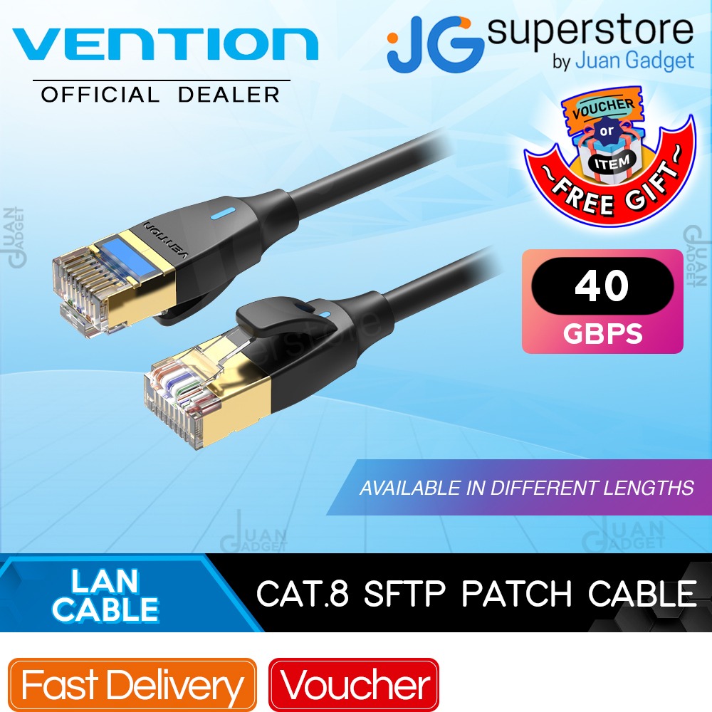 Vention CAT8 Ethernet Slim Cable SFTP Patch 40Gbps 2000MHz Super Speed ...