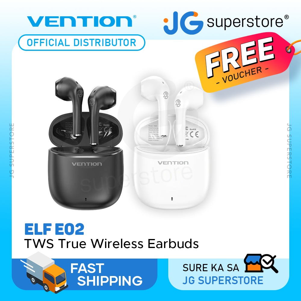 Vention ELF E02 TWS True Wireless Bluetooth 5.3 Earbuds Earphones with Touch Controls, USB-C ...