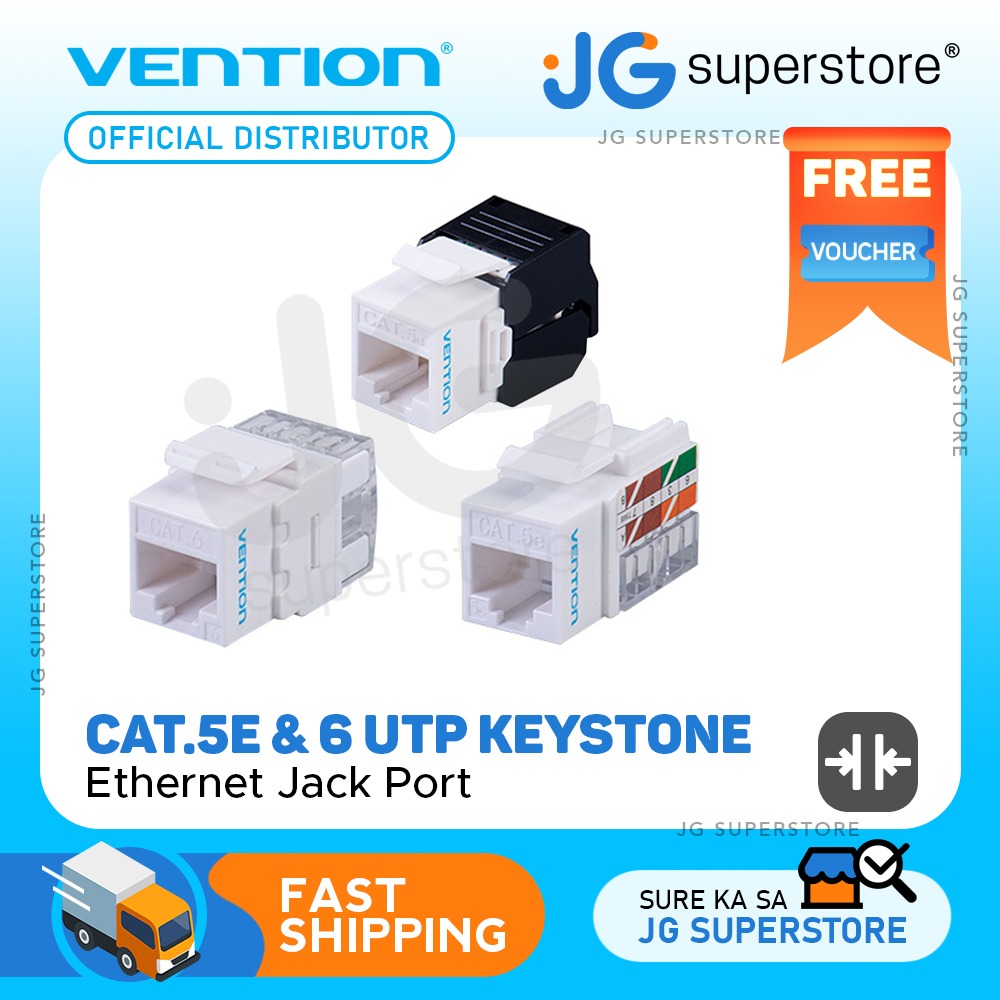 Vention UTP Keystone Jack Ethernet LAN Cable Port for Internal Wall ...