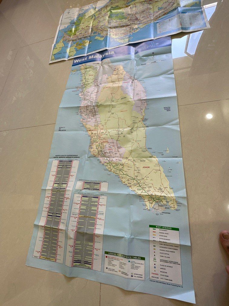 vintage map (Jonor Malaysia, West Malaysia), Hobbies & Toys ...