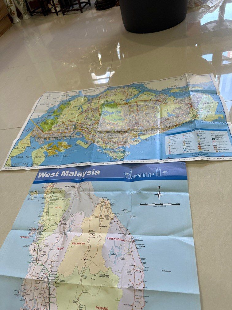 vintage map (Jonor Malaysia, West Malaysia), Hobbies & Toys ...