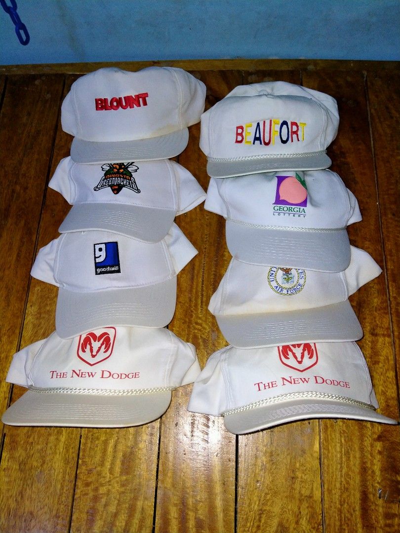 vintage white hats, Men's Fashion, Watches & Accessories, Caps & Hats ...