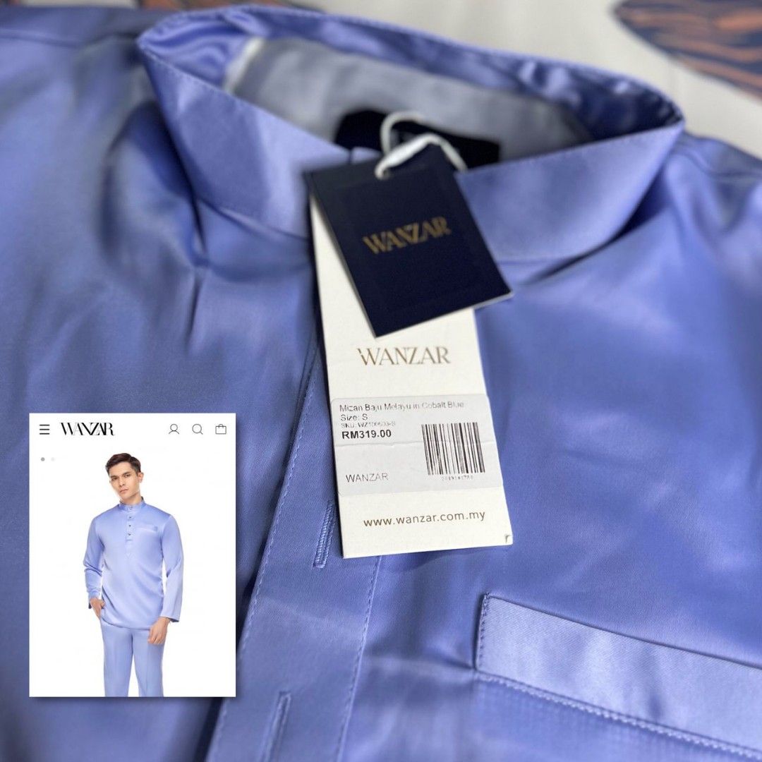 Wanzar baju melayu in cobalt blue, Men's Fashion, Muslim Wear, Baju ...