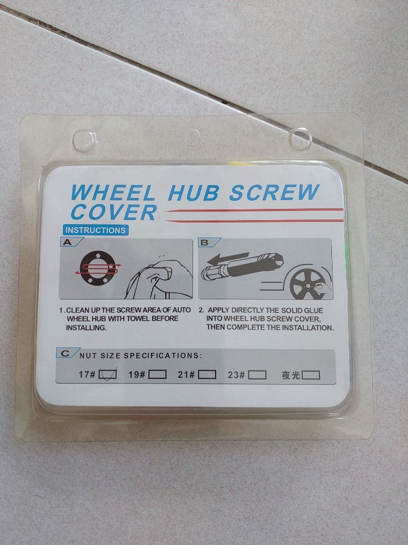 Wheel hub screw cover, Car Accessories, Tyres & Rims on Carousell