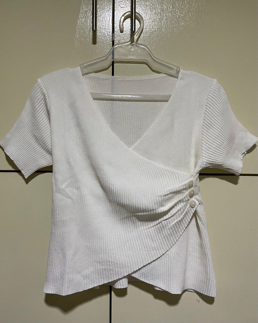 White Wrap Around Top on Carousell