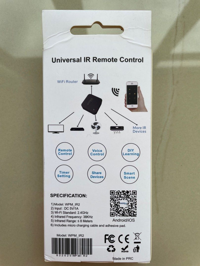 WPM Universal IR Remote Control Smart Control, Furniture & Home Living ...