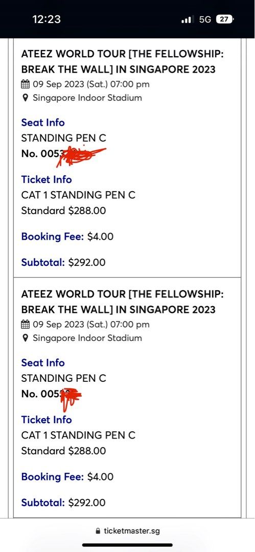 [REDUCED] WTS ATEEZ CONCERT TICKET SG STANDING PEN C, Tickets & Vouchers, Event Tickets on Carousell