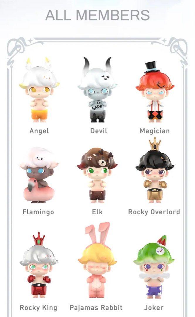 WTS Popmart Dimoo Retro series elk rocky overlord bunny angel, Hobbies ...