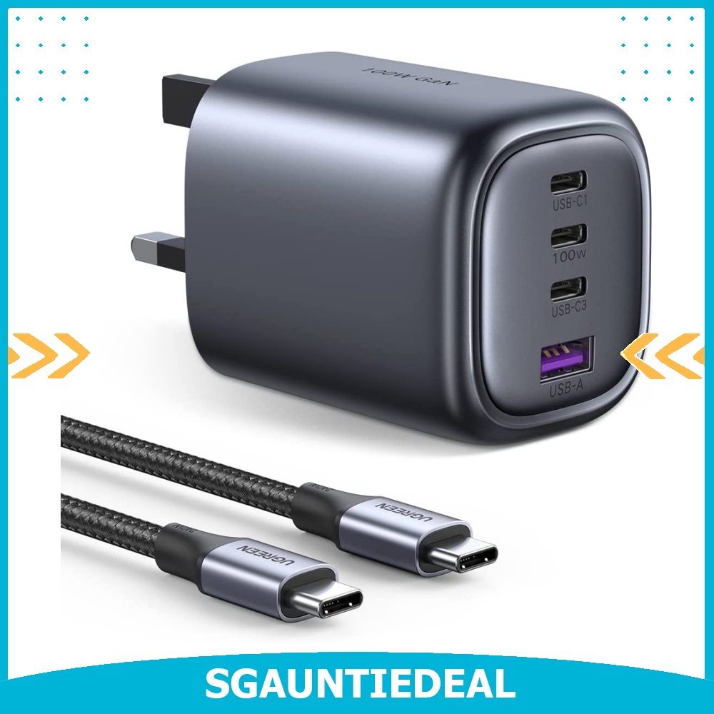 UGREEN Nexode 100W USB C Charger Plug 4-Port GaN Type C Fast Wall Power ...