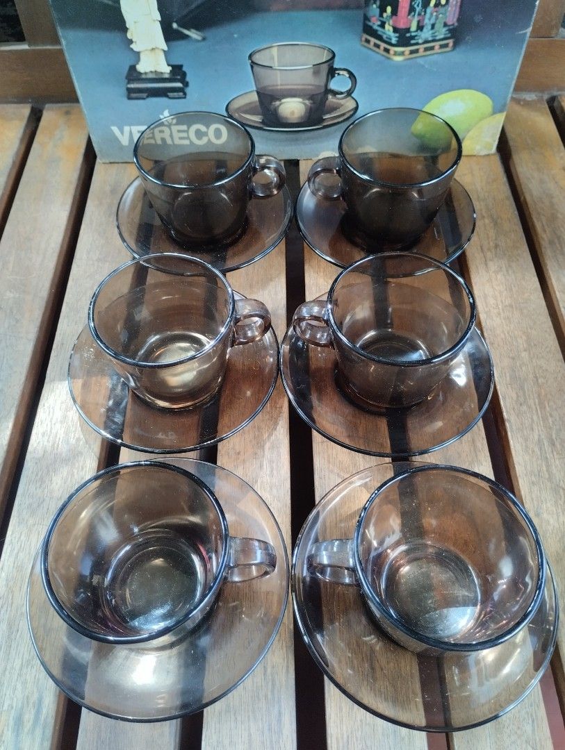 1970's Vintage Vereco France cups and saucers, Furniture & Home Living, Home Decor, Other Home ...