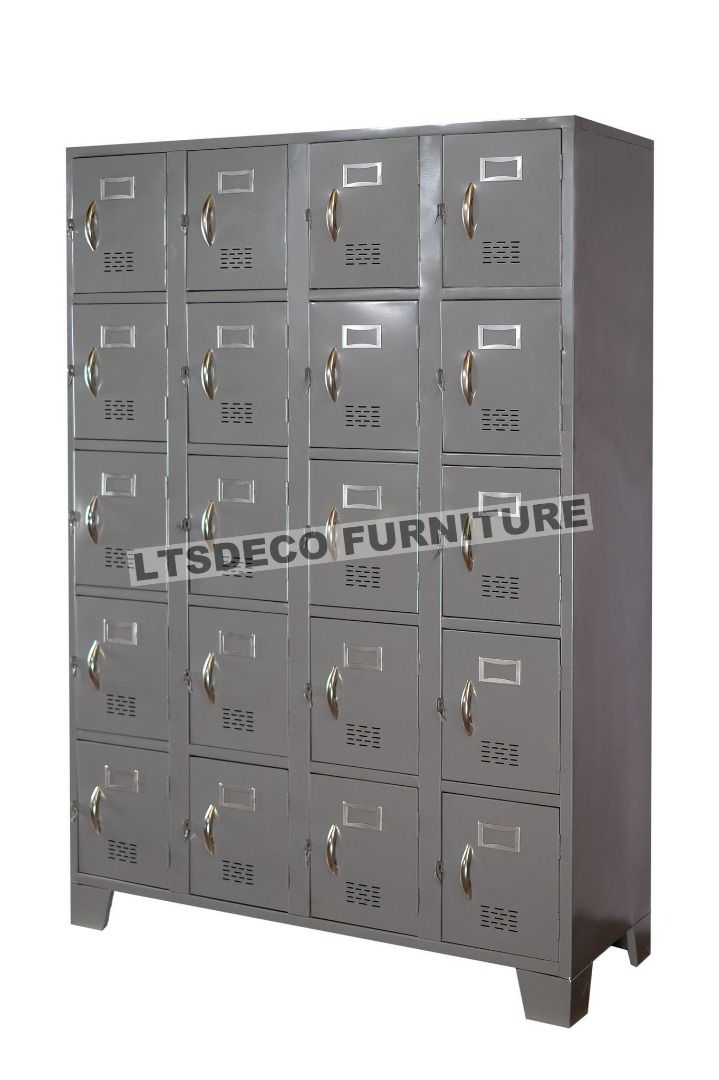 20 Door Steel Locker with Stand, Dark Gray Color, Office Partition ...