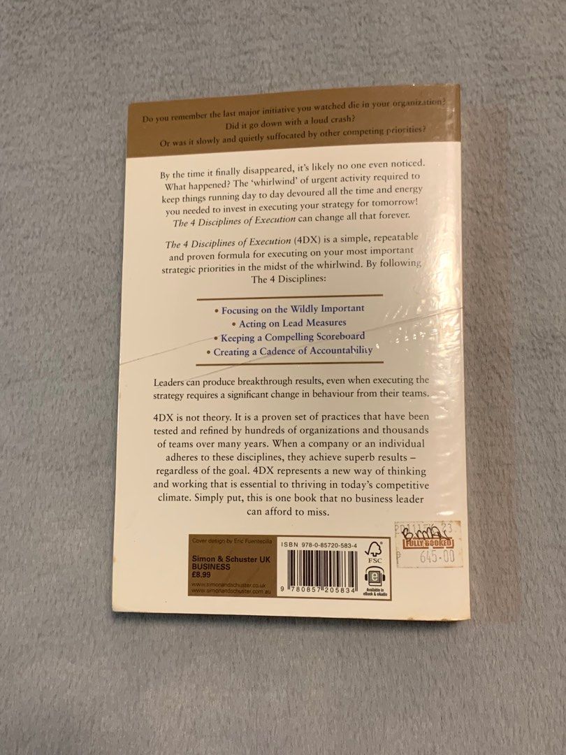 4DX: The 4 Disciplines of Execution (book by Sean Covey et. al.) on ...