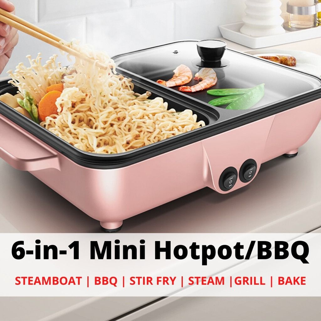 6-in-1 Dual Hotpot BBQ Steamboat Electric Cooker, TV & Home Appliances ...