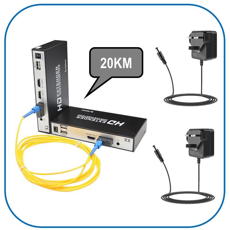 20KM HDMI KVM EXTENDER 1080P Over Fiber Optic with KVM by 7-STAR ...