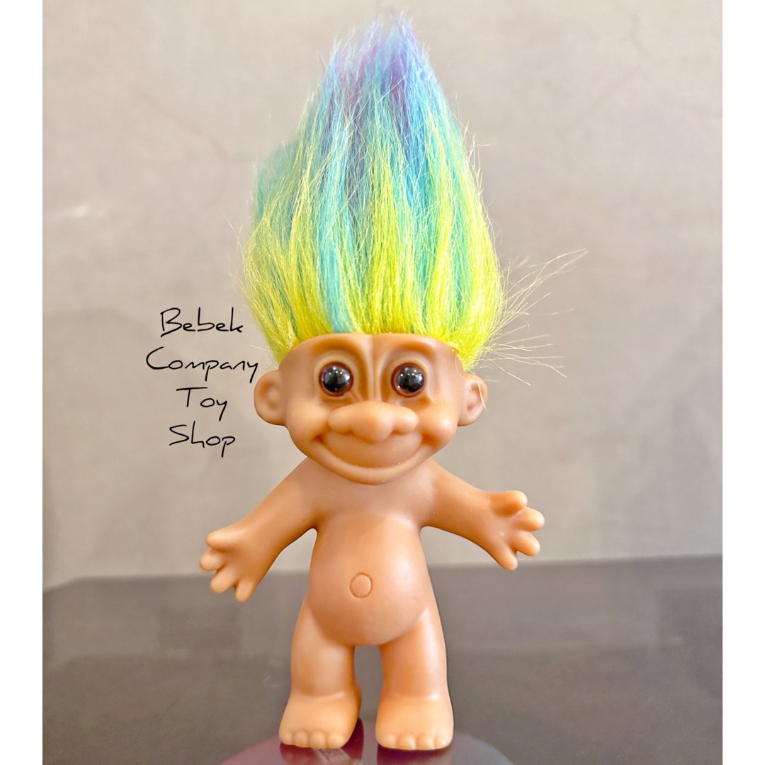稀有 1980s VTG troll trolls 彩色頭髮 漸層 醜娃 巨魔娃娃 幸運小子 古董玩具 絕版, 書籍、休閒與玩具, 玩具、公仔 ...