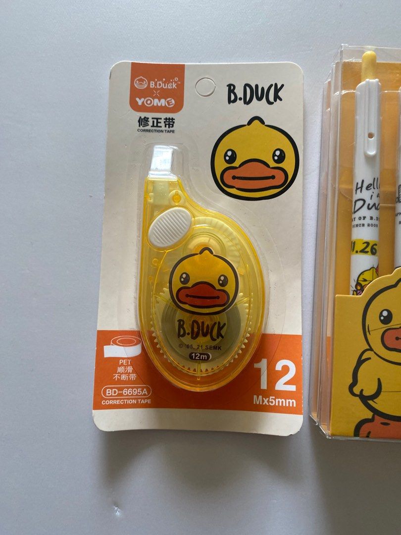 全新 b duck buffy 小黃鴨 pen 鴨仔 立體鴨仔 原子筆 塗改帶 鴨頭, 興趣及遊戲, 手作＆自家設計, 文具 - Carousell