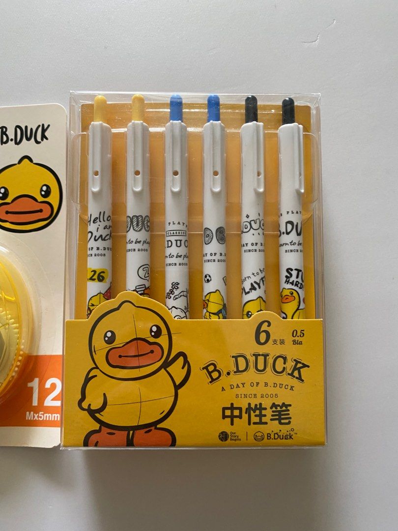 全新 b duck buffy 小黃鴨 pen 鴨仔 立體鴨仔 原子筆 塗改帶 鴨頭, 興趣及遊戲, 手作＆自家設計, 文具 - Carousell