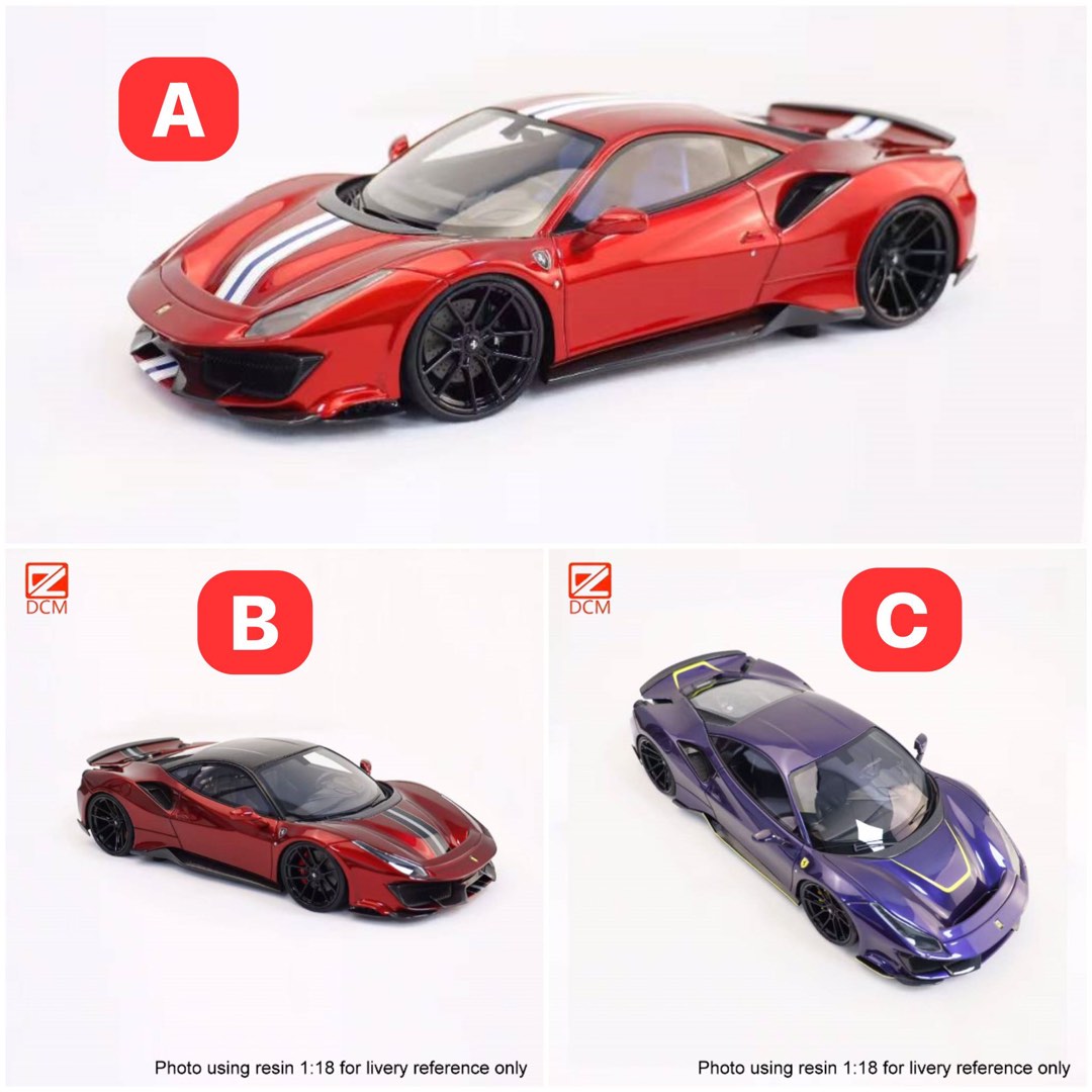 預訂 pre-order**** DCM 1:64合金模型！Novitec改裝版 Ferrari 488 Pista, 興趣及遊戲, 玩具 ...