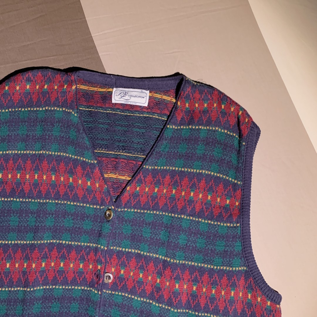 THRIFTED SWEATER VEST, Men's Fashion, Tops & Sets, Vests on Carousell