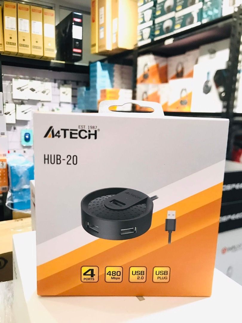 A4Tech 4-Ports 4in1 USB Hub 2.0 HUB-20 Black, Computers & Tech, Parts ...