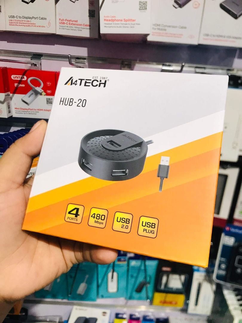 A4Tech 4-Ports 4in1 USB Hub 2.0 HUB-20 Black, Computers & Tech, Parts ...