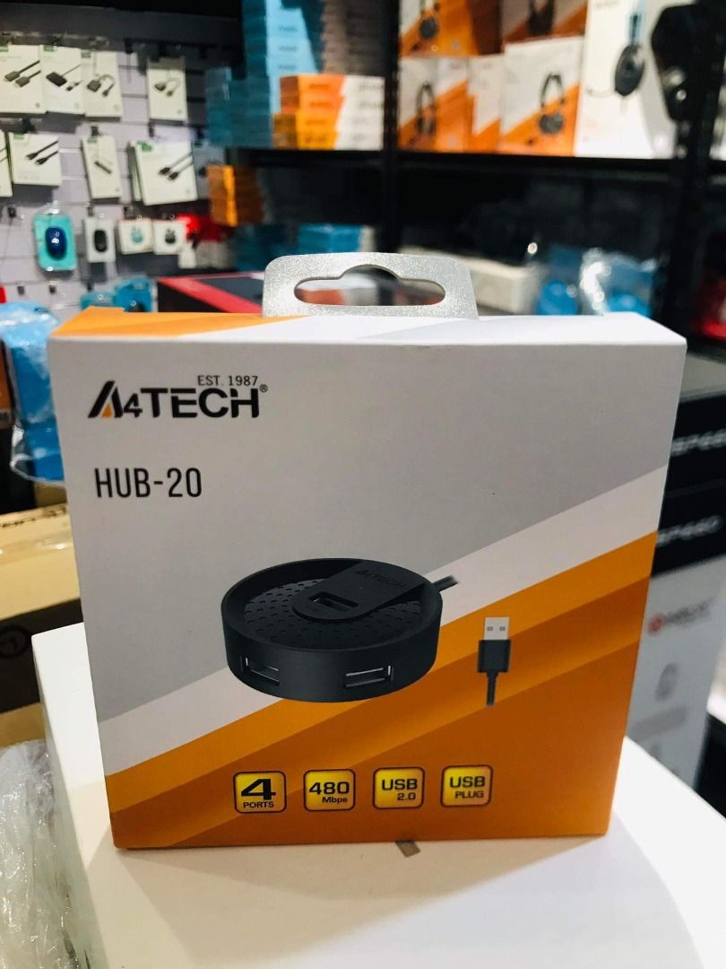 A4Tech 4-Ports 4in1 USB Hub 2.0 HUB-20 Black, Computers & Tech, Parts ...