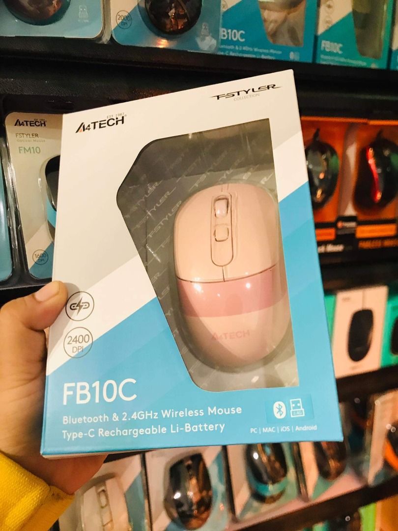 A4Tech Fstyler FB10C Rechargeable Bluetooth & 2.4ghz Wireless Mouse ...