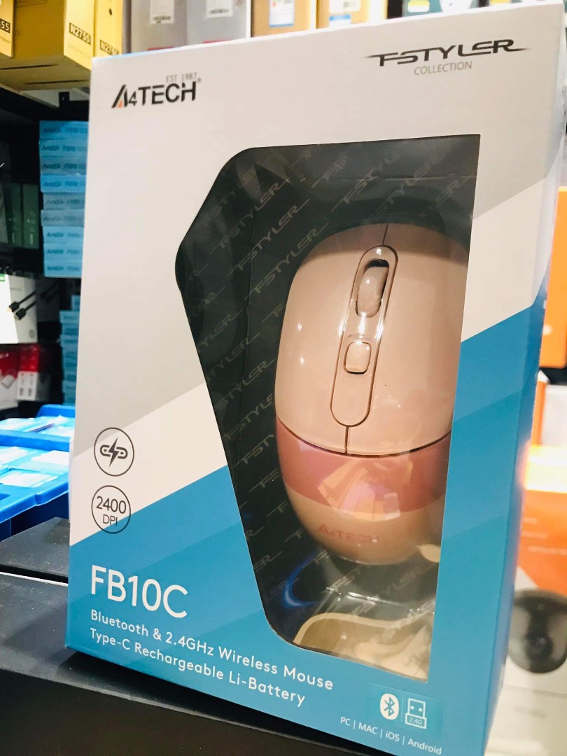 A4Tech Fstyler FB10C Rechargeable Bluetooth & 2.4ghz Wireless Mouse ...