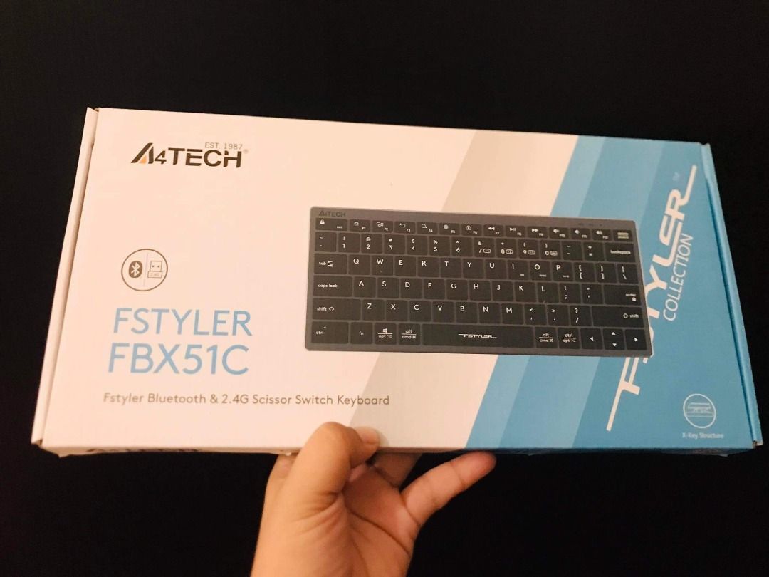 A4Tech Fstyler FBX51C Bluetooth & 2.4G Scissor Switch Keyboard Black ...