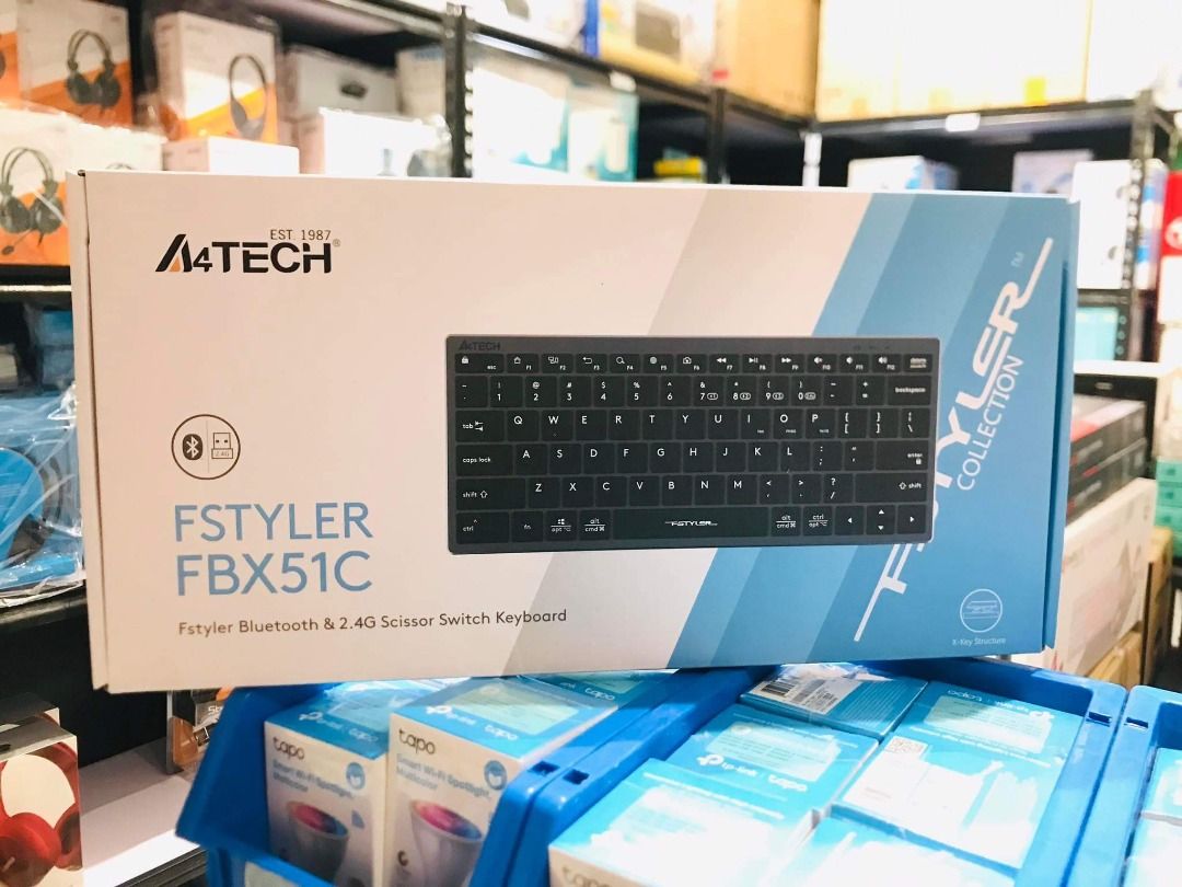 A4Tech Fstyler FBX51C Bluetooth & 2.4G Scissor Switch Keyboard Black ...