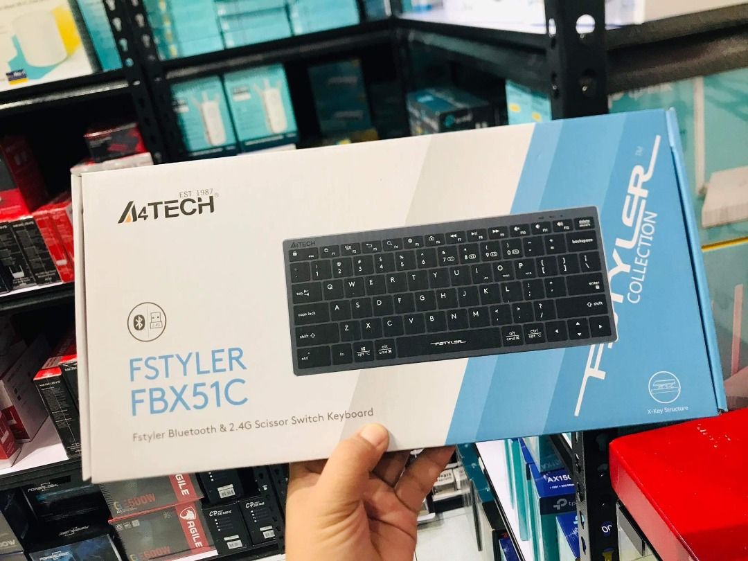 A4Tech Fstyler FBX51C Bluetooth & 2.4G Scissor Switch Keyboard Black ...