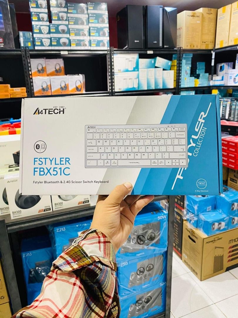 A4Tech Fstyler FBX51C Bluetooth & 2.4G Scissor Switch Keyboard White on ...
