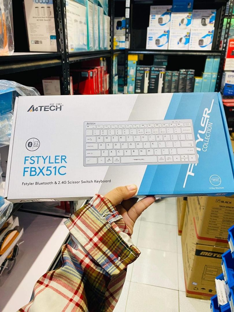 A4Tech Fstyler FBX51C Bluetooth & 2.4G Scissor Switch Keyboard White on ...