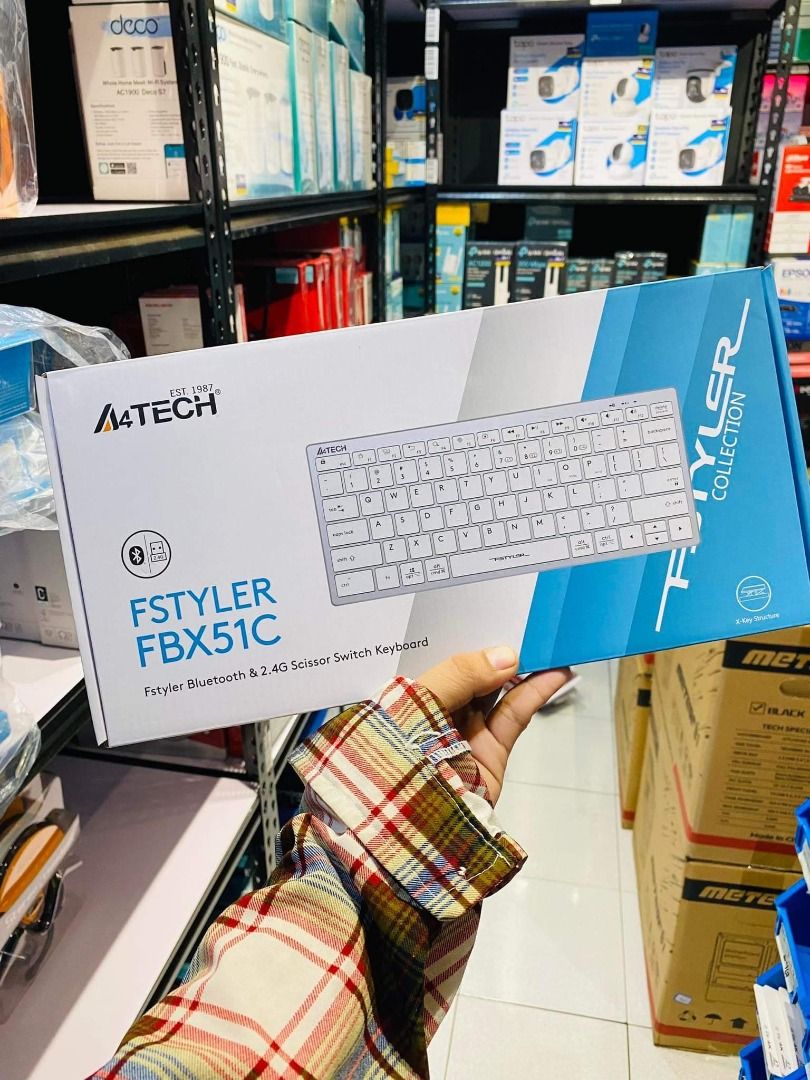 A4Tech Fstyler FBX51C Bluetooth & 2.4G Scissor Switch Keyboard White on ...