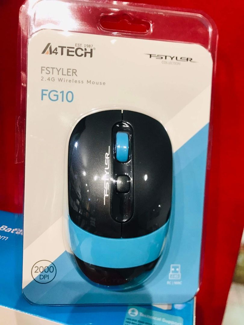 A4Tech Fstyler FG10 Wireless Mouse Blue, Computers & Tech, Parts ...