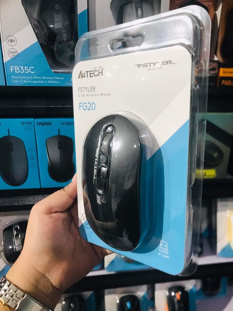 A4Tech Fstyler FG20 Wireless Mouse Grey, Computers & Tech, Parts ...